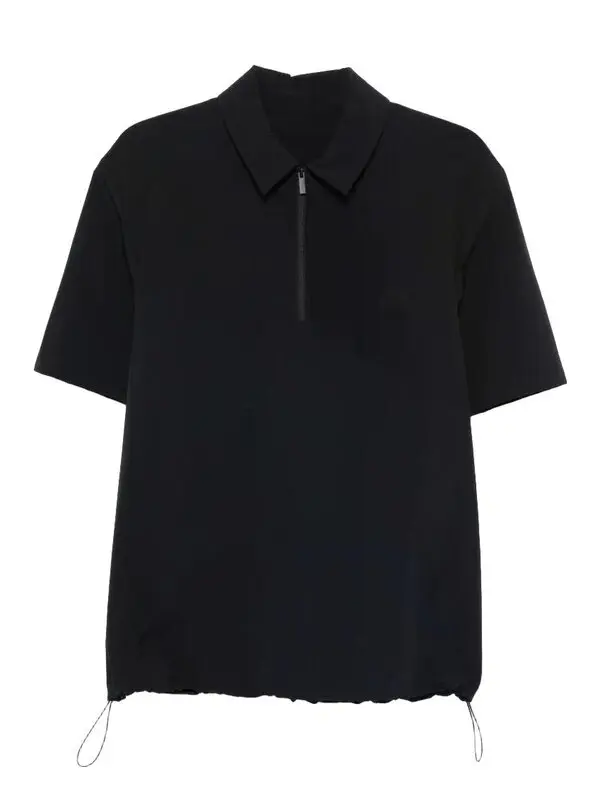 Moncler Zip-fastening Drawstring-hem Polo Shirt - Black