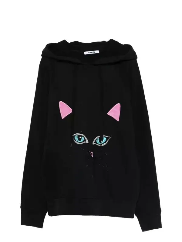 Vivetta Sequin-appliqué Hoodie - Black