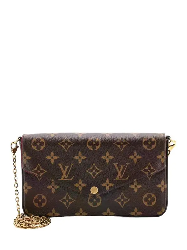 LOUIS VUITTON Felicie Pochette Monogram Canvas Crossbody Bag - Brown