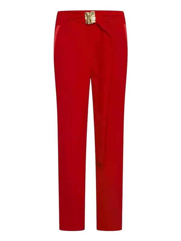 Marella Buckle-belted Trousers - Red