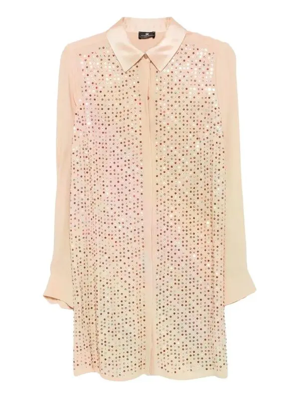 Elisabetta Franchi Embellished Shirt Dress - Neutrals