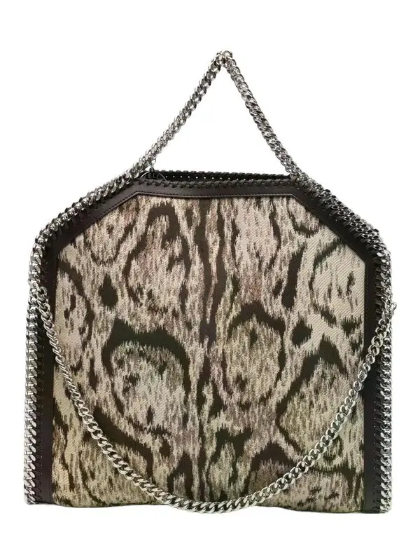 Stella McCartney Animal-print Shoulder Bag With Chain Detail - Neutrals