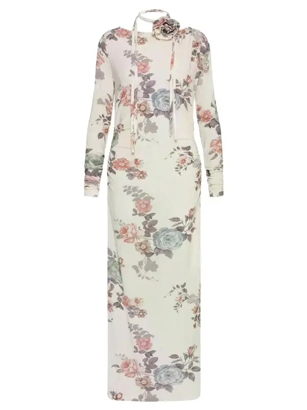 Marella Floral-print Maxi Dress Set - Neutrals