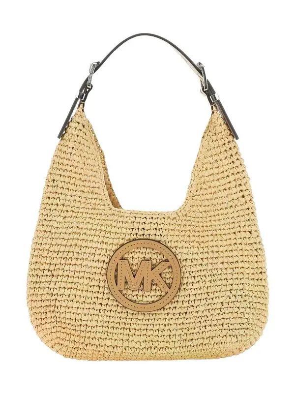 Michael Kors Logo-patch Shoulder Bag - Neutrals