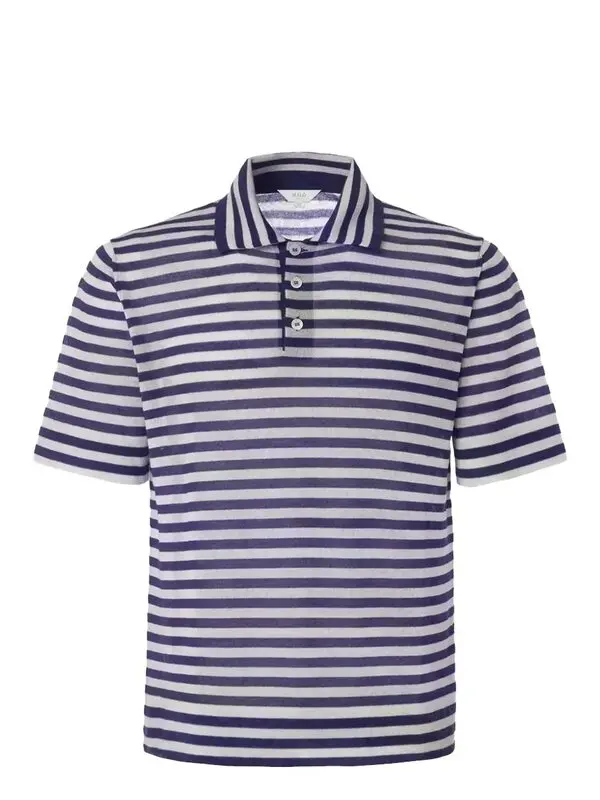 Malo Striped Polo Shirt - Blue