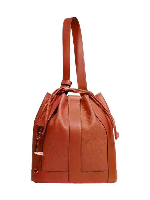 LANCEL Elles De Drawstring Bucket Bag - Orange