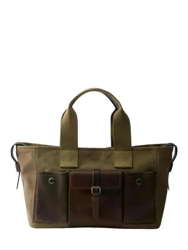 Prada Large Route Pocket Tote - Green