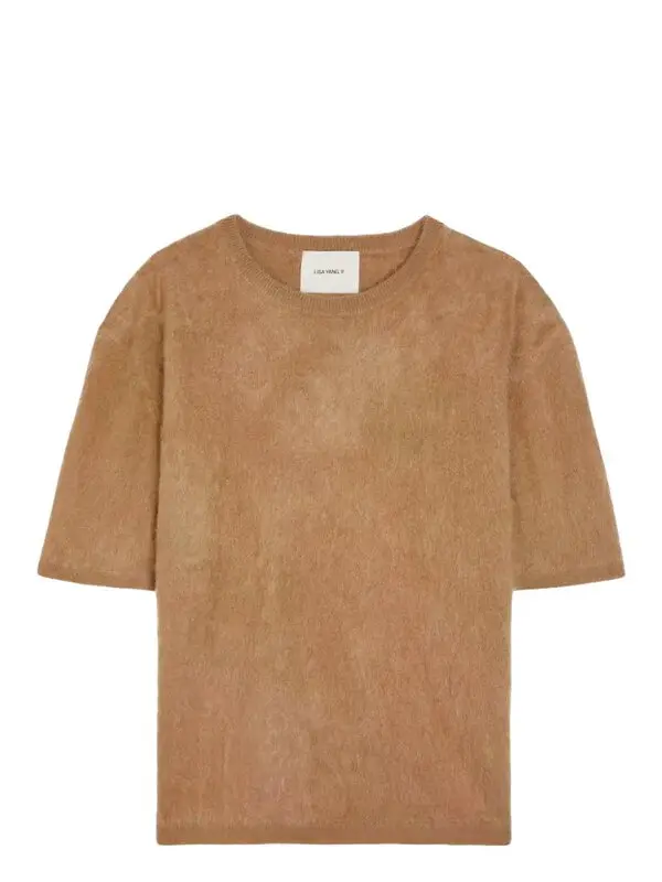 LISA YANG Maren Brushed T-shirt - Brown