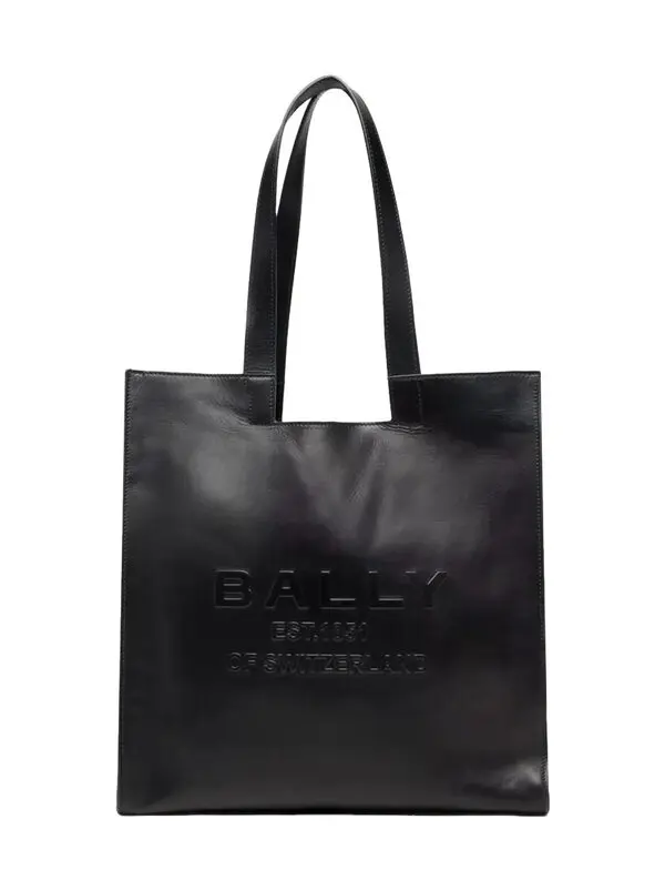 Bally Embossed Leather Tote Bag - Black