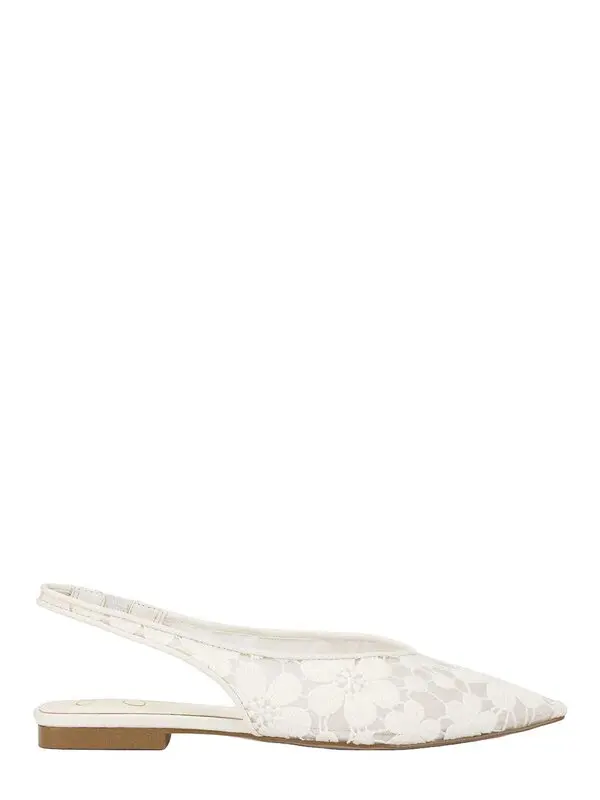 Vince Camuto Mezzah Lace Slingback Flats - Bright White