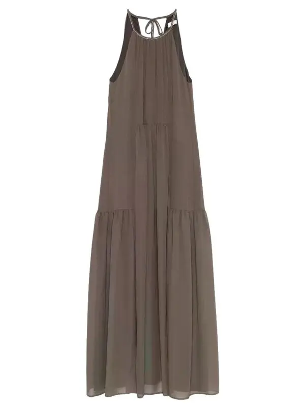 Peserico Tiered Maxi Dress - Brown