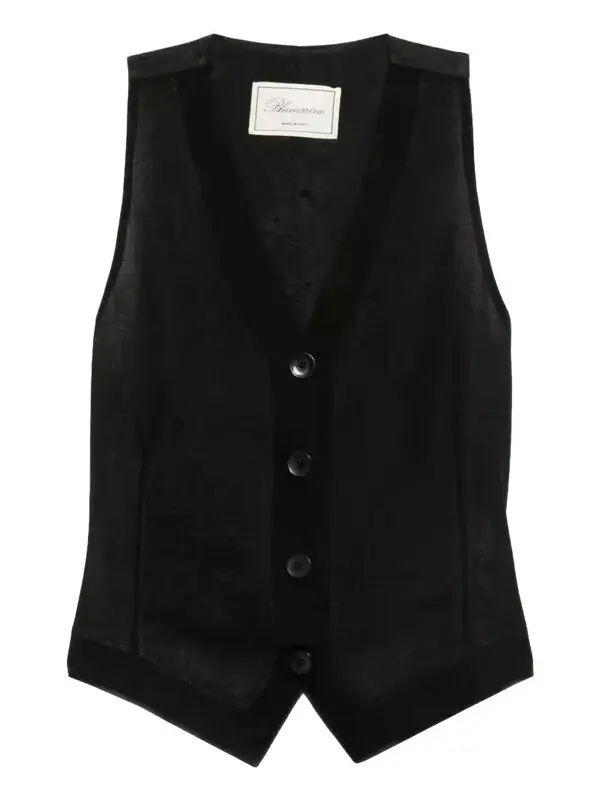 Blumarine Button Detailed Gilet - Black
