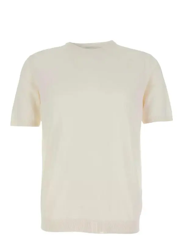 ROBERTO COLLINA Crew-neck Ribbed T-shirt - Neutrals
