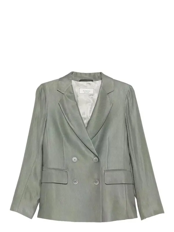 Peserico Double-breasted Pocket Blazer - Green