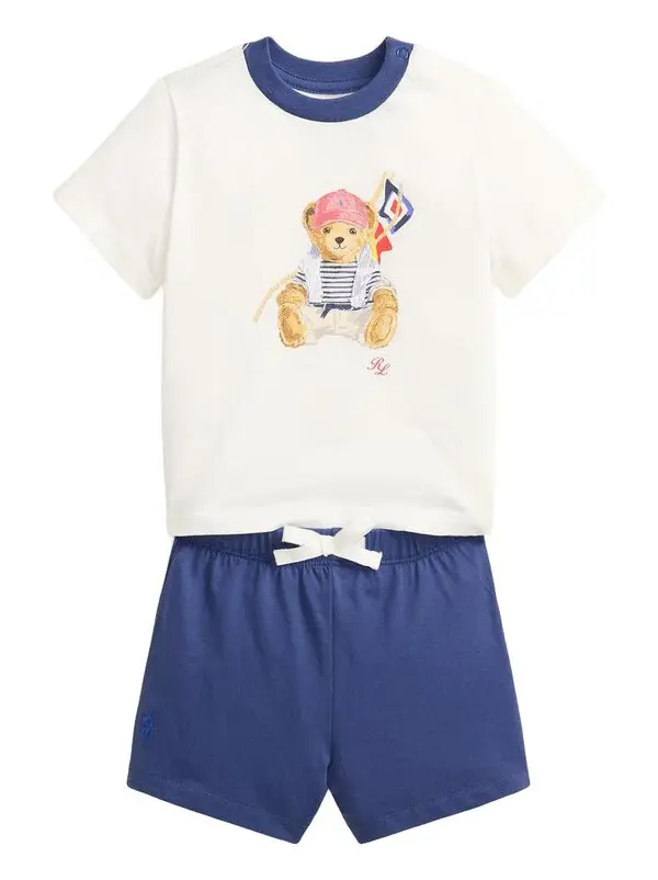 Ralph Lauren Cotton Jersey T-shirt And Shorts Set - Deckwash White