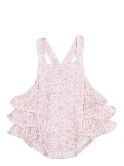 ANGEL DEAR Harper Floral Muslin Bodysuit - Rose