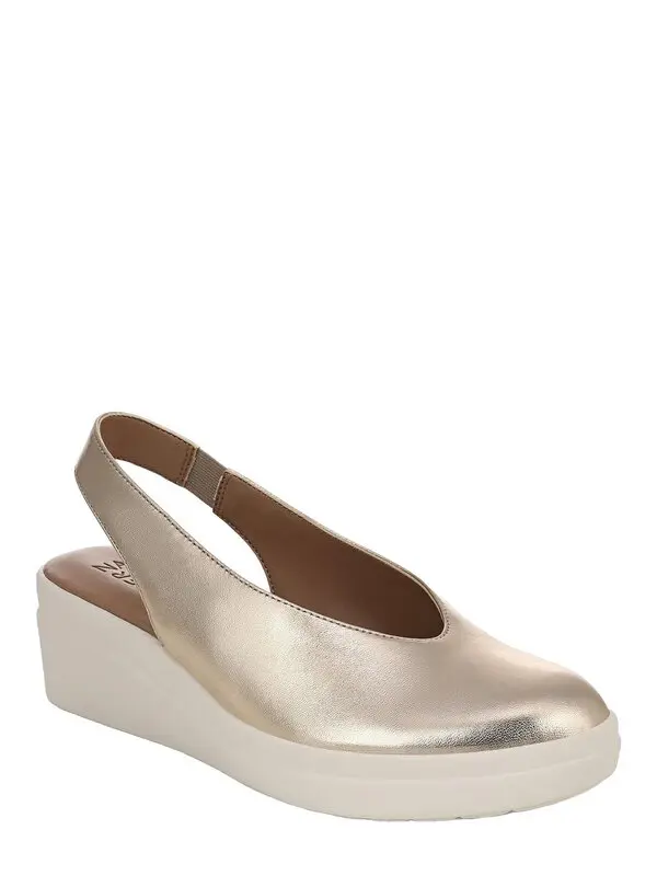 Naturalizer Sutton Slingback Platform Wedge Pumps - Light Champagne