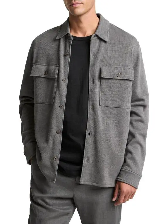 Vince Double Slub Shirt Jacket - Slate