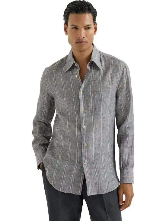 Brunello Cucinelli Shirt With Chest Pocket - Grey
