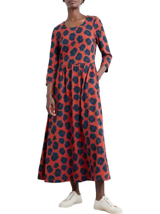 SEASALT CORNWALL Emily Floral Print Maxi Dress - Inky Anemone Tomato