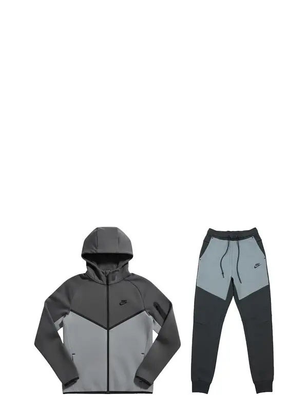 Nike Tech Fleece Windrunner Full Zip Hoodie & Jogger Set - Anthracite Cool Grey Black
