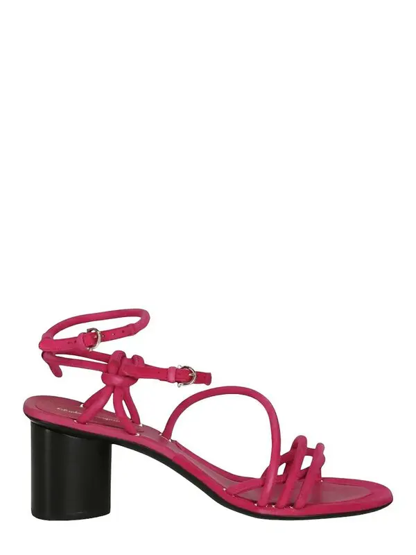 FERRAGAMO Augusta 60 Suede Sandal - Pink