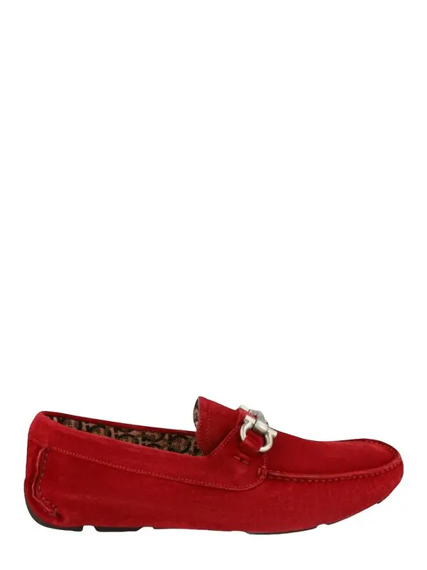 FERRAGAMO Parigi Eco Driver Loafers - Red