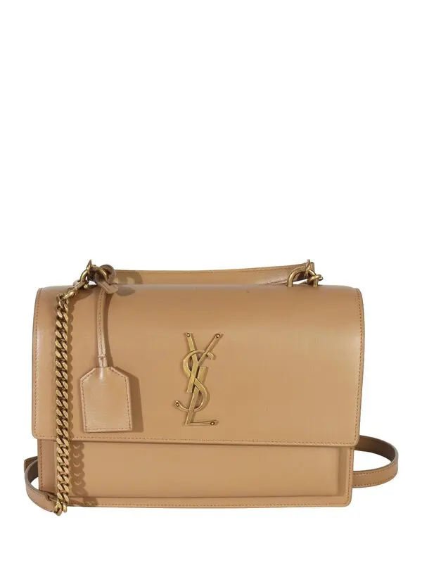 Saint Laurent Monogram Sunset Satchel - Tan