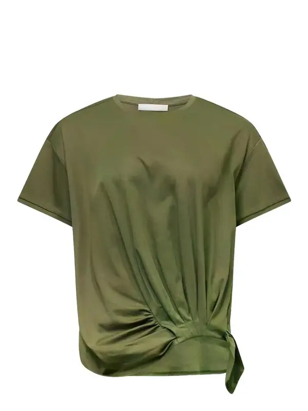 CLUB21 Sheen Knotted Cotton T-shirt - Green