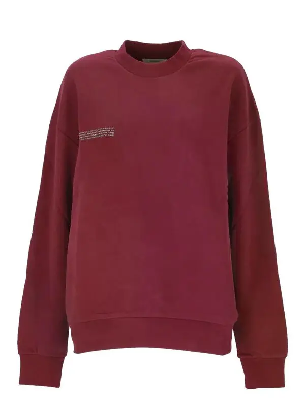 PANGAIA Crew-neck Sweater With Text Detail - Red