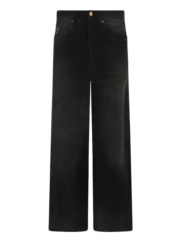 LOIS Logo-detail Straight Leg Jeans - Black