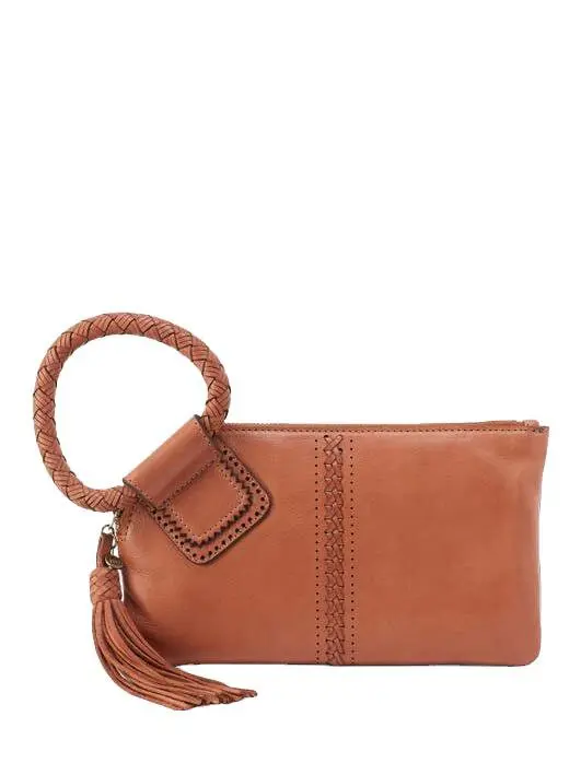 Hobo Leather Wristlet With Tassel - Harvest Wheat