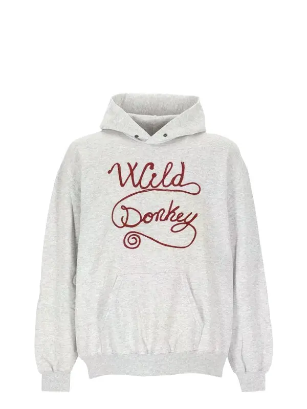 WILD DONKEY Logo-embroidered Hoodie - Grey