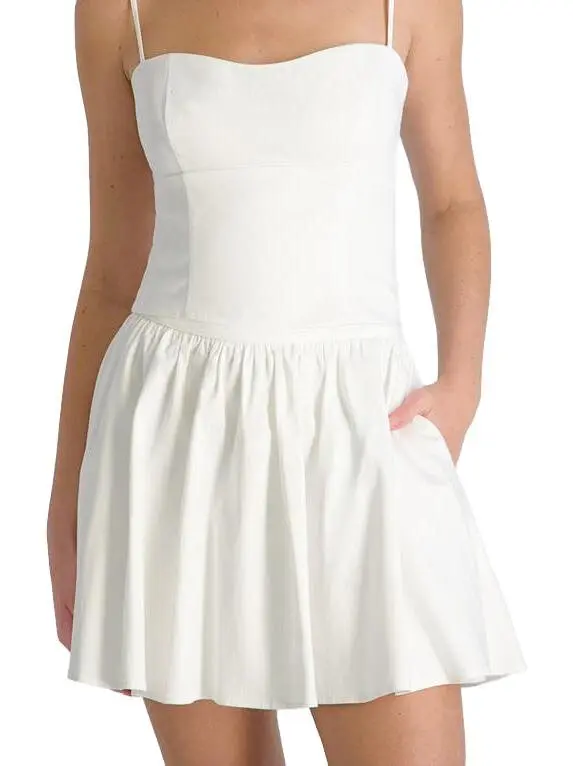French Connection Stretch Cotton Sateen Miniskirt - Summer White