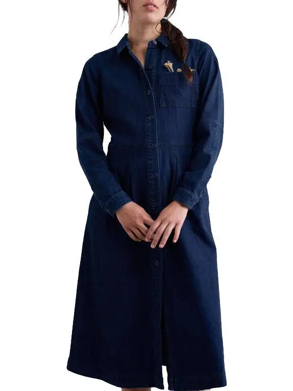 SEASALT CORNWALL Outlines Denim Shirt Dress - Mid Wash