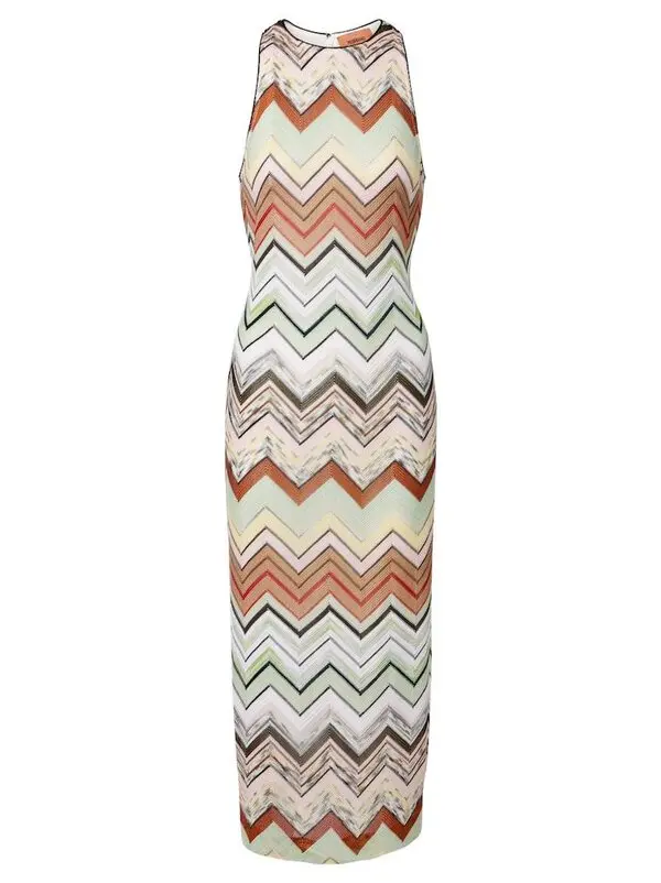 Missoni Zigzag Knitted Midi Dress - Multicoloured