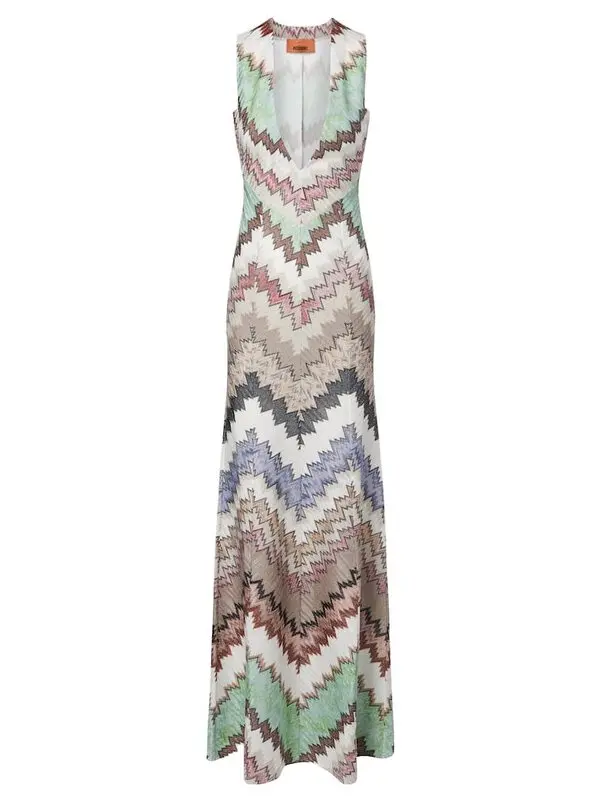 Missoni Zigzag Lamé Maxi Dress - Multicoloured
