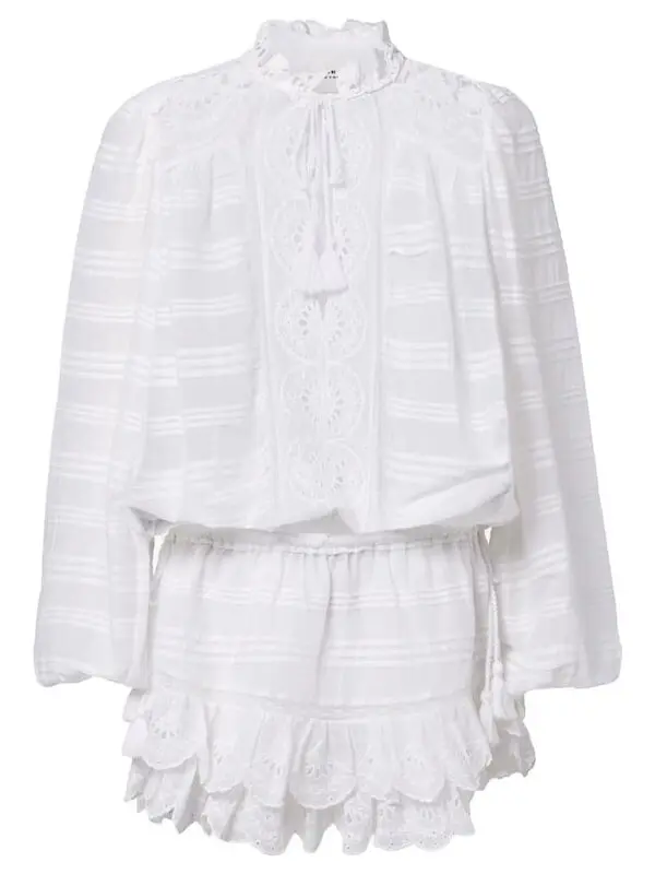 MARANT ETOILE Preya Embroidered Cotton Minidress - White