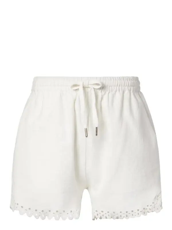 MARANT ETOILE Balyme Embroidered Cotton Shorts - White
