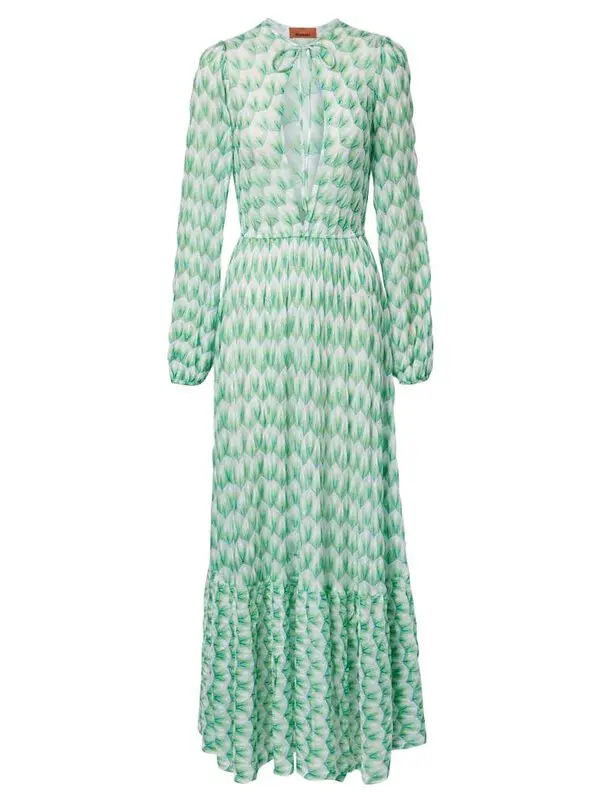 Missoni Open-knit Cutout Maxi Dress - Green