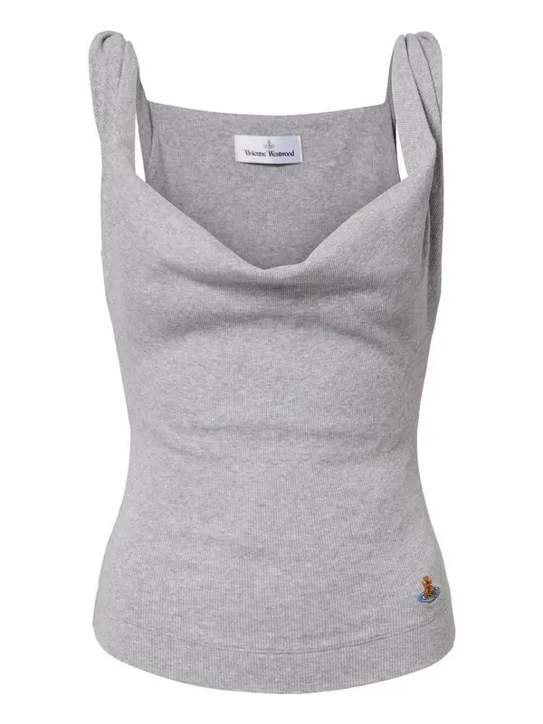 VIVIENNE WESTWOOD Anna Cotton-blend Jersey Tank Top - Grey