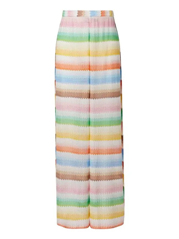 Missoni Zigzag Knitted Wide-leg Pants - Multicoloured