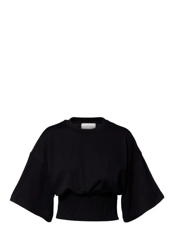 Sportmax Fosco Cotton Jersey Top - Black