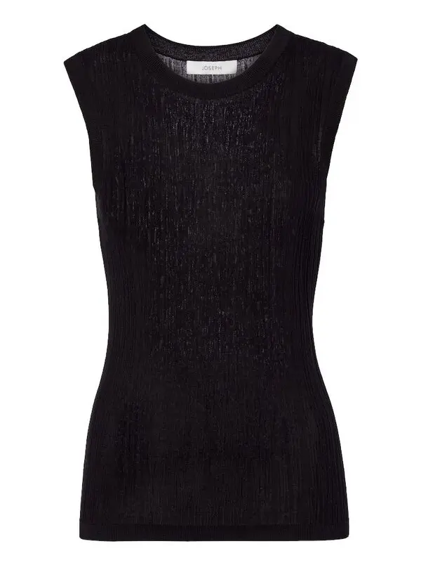 JOSEPH Calife Silk And Cotton Tank Top - Black