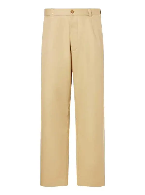 Loro Piana Fuji Cotton Twill Straight Pants - Beige