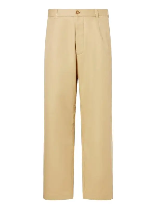 Loro Piana Fuji Cotton Twill Straight Pants - Beige