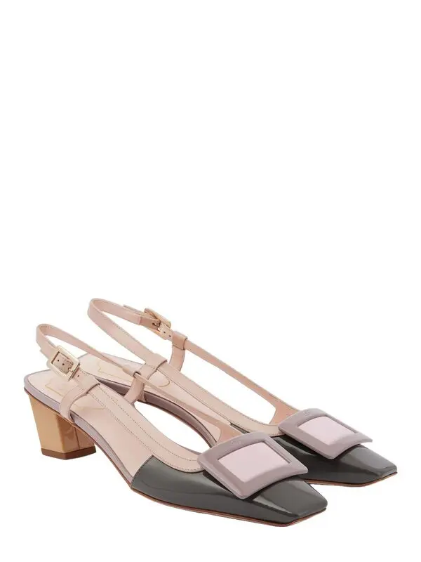 ROGER VIVIER Belle Vivier Patent Leather Slingback Pumps - Multicoloured