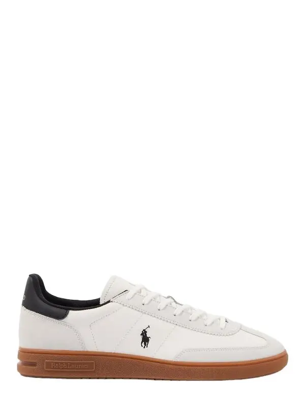 Polo Ralph Lauren Suede-trimmed Leather Sneakers - White