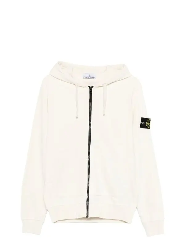 Stone Island Hooded Full-zip Sweatshirt - White