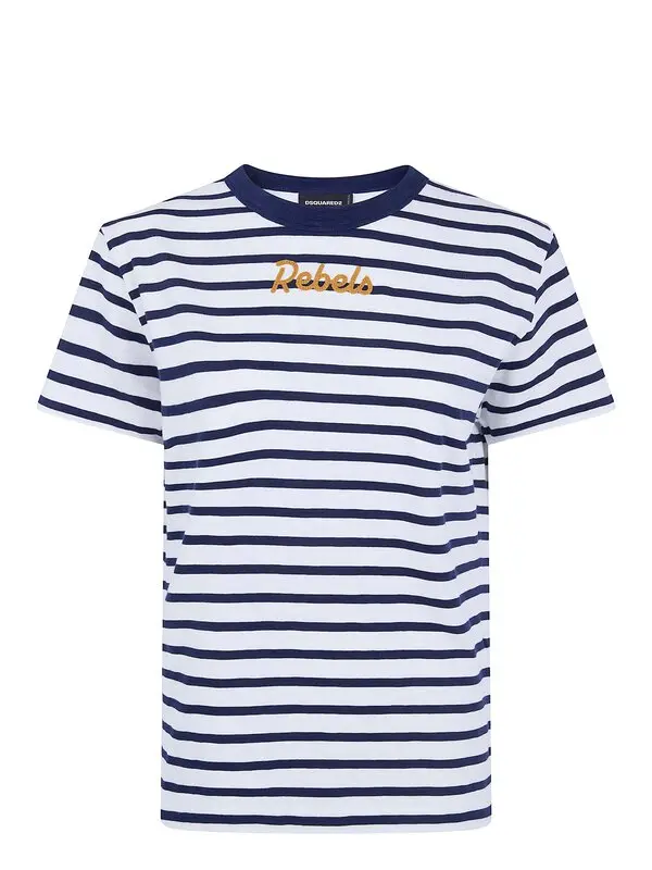 Dsquared2 Striped Just Right Fit T-shirt - White